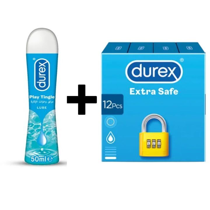 Durex Play Tingle Lubricant 50Ml + Durex Extra Safe Condoms pack – Pure ...